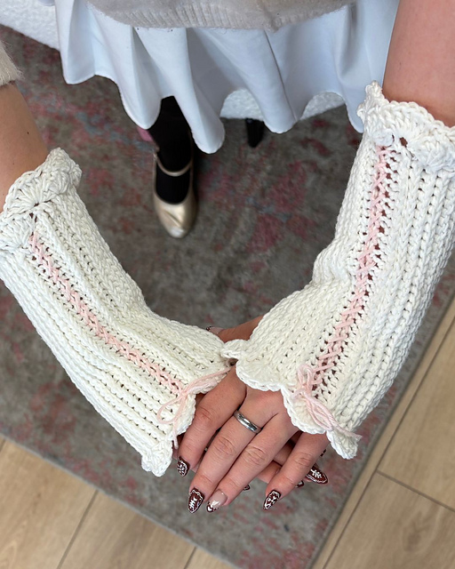 Ravelry: Crochet Coquette Fingerless Gloves pattern by Okey Dokeys