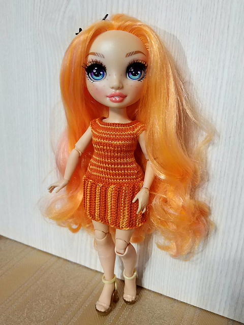 Ravelry: Rust dress for Rainbow High doll pattern by Olga Lutsik