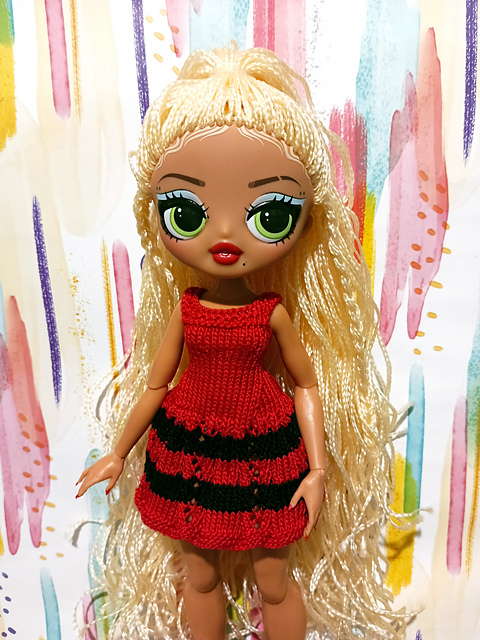 Ravelry: Red Black Cocktail Dress for LOL OMG doll pattern by Olga ...
