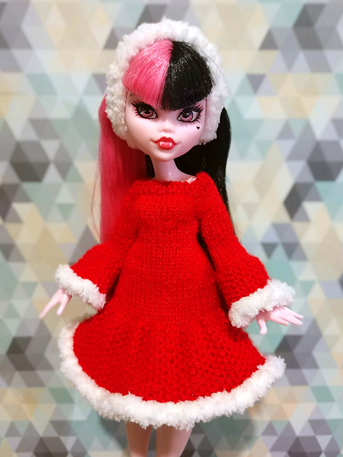 Ravelry: Christmas Dress Monster High G3 doll Draculaura pattern by ...