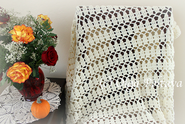 Ravelry: Easy Lace Throw pattern by Olga Poltava