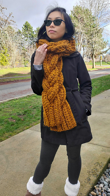 Ravelry: Chunky Rapunzel Braided Scarf pattern by Juli Anne