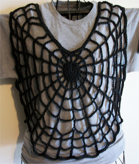Ravelry: Gothic spiderweb V Neck Vest pattern by Stephanie Smith