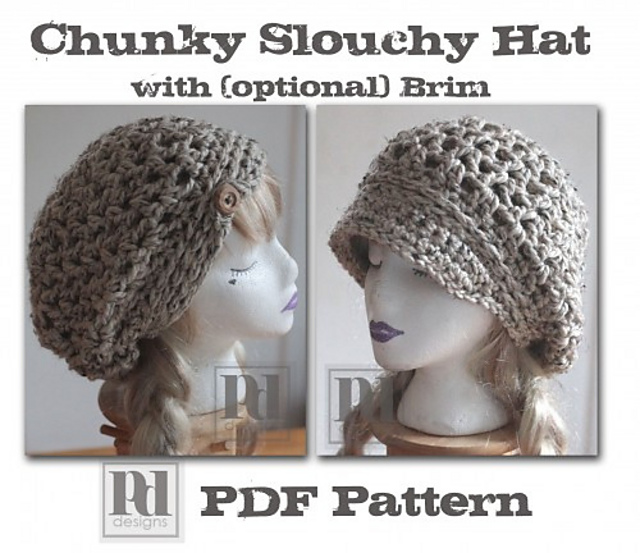Ravelry: Chunky Slouchy Lacey Hat pattern by PD Designs