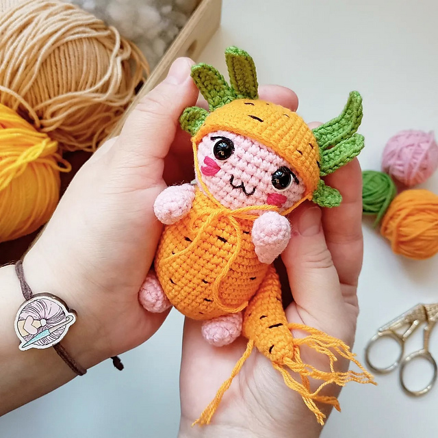 Ravelry: Carrot axolotl pattern by Maria Kalachikova
