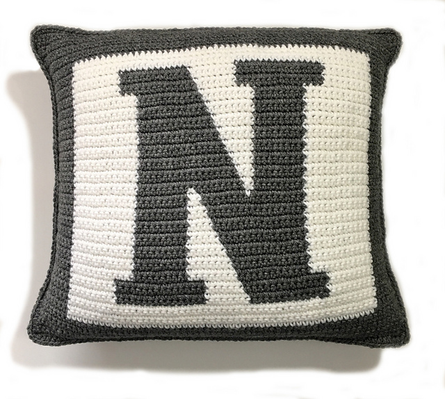 Ravelry: Letter Bold N Pillow pattern by Anna Burton Designs