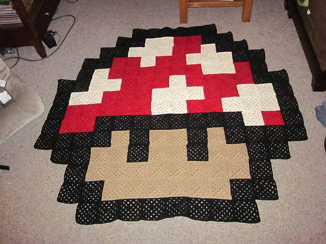 Ravelry: Mario Mushroom Rug pattern by Tara Clark