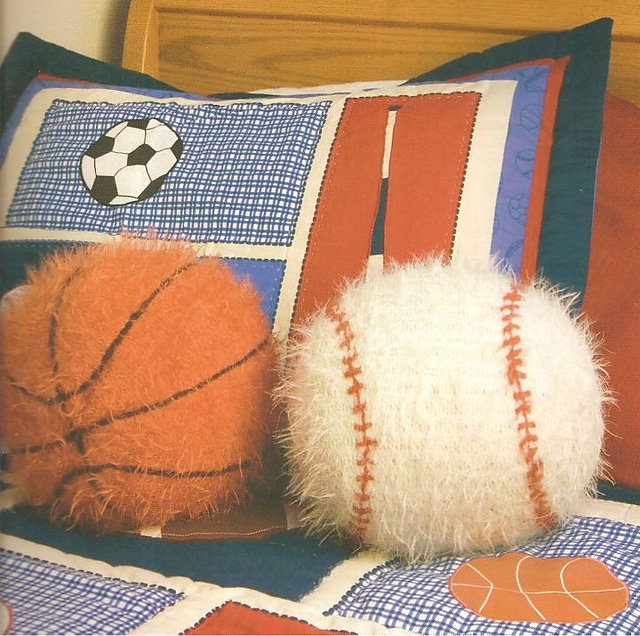 Ravelry: Baseball & Basketball Pillows pattern by Shannon Erling