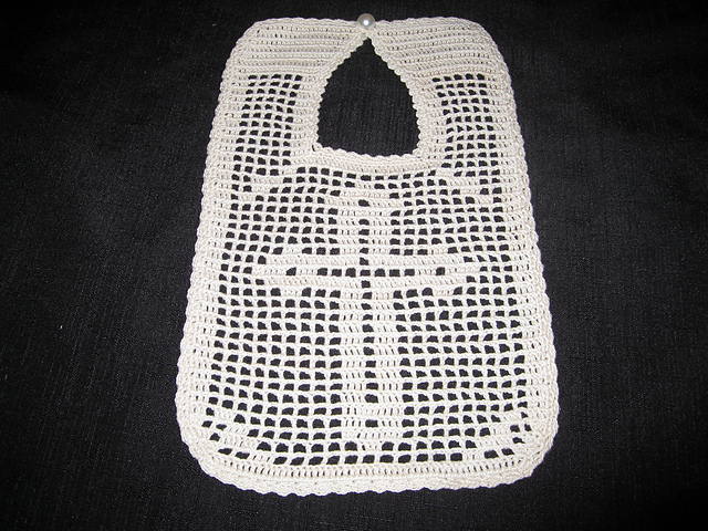 Ravelry: Filet Crochet Bib - Cross pattern by Maria Bittner