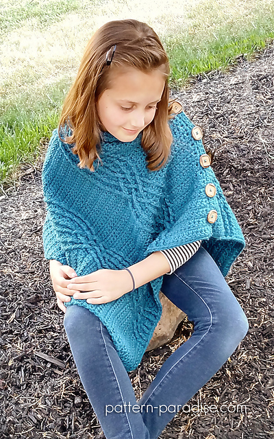 Ravelry: Cabled Poncho pattern by Maria Bittner