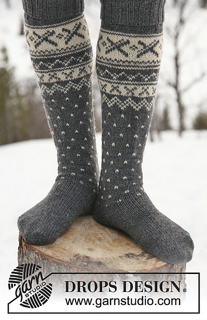 Ravelry: 27-2 Socks for Jacket with Rose Border pattern by DROPS design