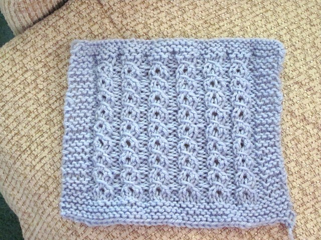 Ravelry: Eyelet Mock Cable Rib Square pattern by Pegi Frostholm