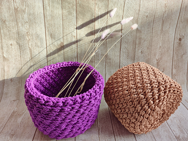 Ravelry: Round Chunky Bumpy Basket pattern by NATESSA | Sacred Crochet Art