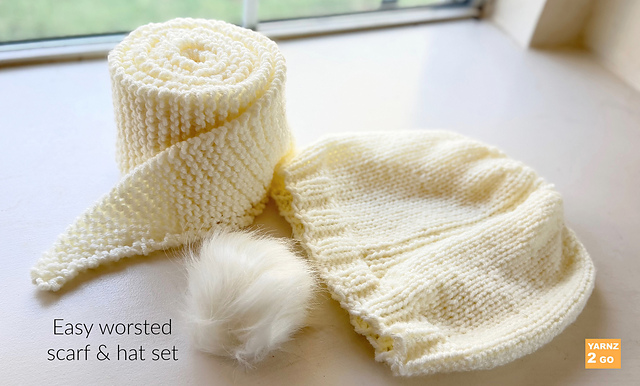Ravelry: Easy worsted hat & scarf set pattern by Petra Breakstone