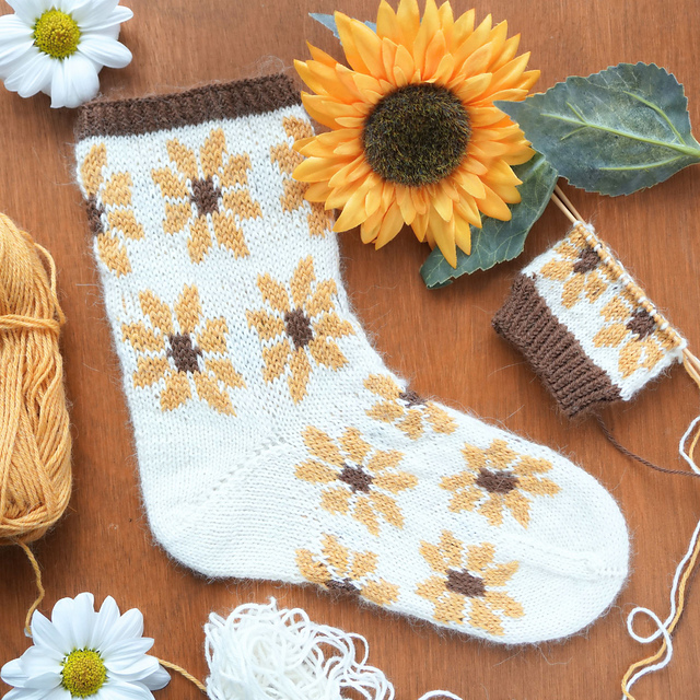 Ravelry: Summer Sunflower Socks pattern by Sarah Jackson - Knitt In The ...