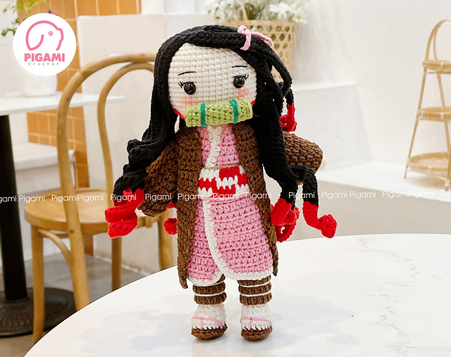 Ravelry: Nezuko Demon Slayer Amigurumi pattern by Pigami Crochet