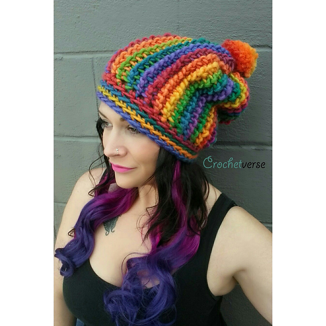 Ravelry: Corduroy Ridge Tunisian Slouchy Hat pattern by Stephanie Pokorny