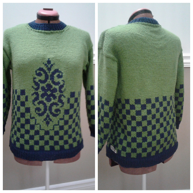 Ravelry: Celtic Checkerboard Pullover pattern by Katherine Pepin