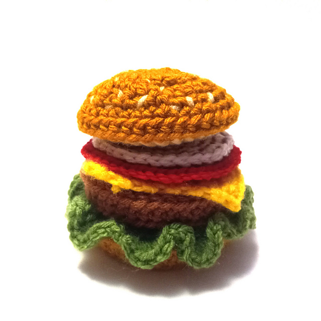 Ravelry: A Cheeseburger Coaster pattern by Dani Joan