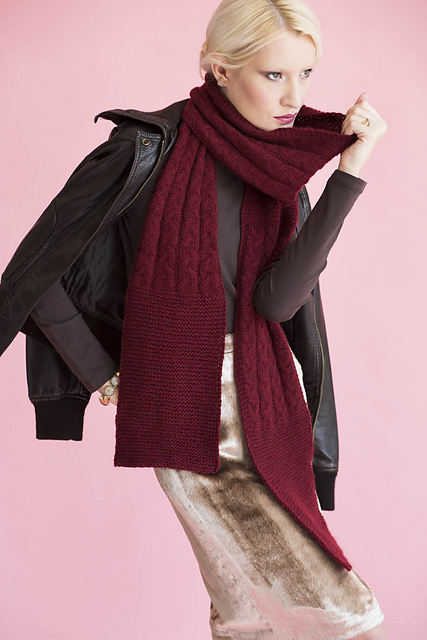 Ravelry: #14 Garter and Cable Scarf pattern by Pat Olski