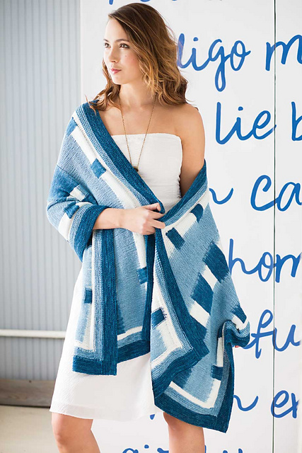 Ravelry: #06 Shades Blue Wrap pattern by Laura Bryant