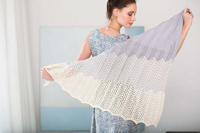 Ravelry: #12 Two-Color Triangle Shawl pattern by Heather Zoppetti