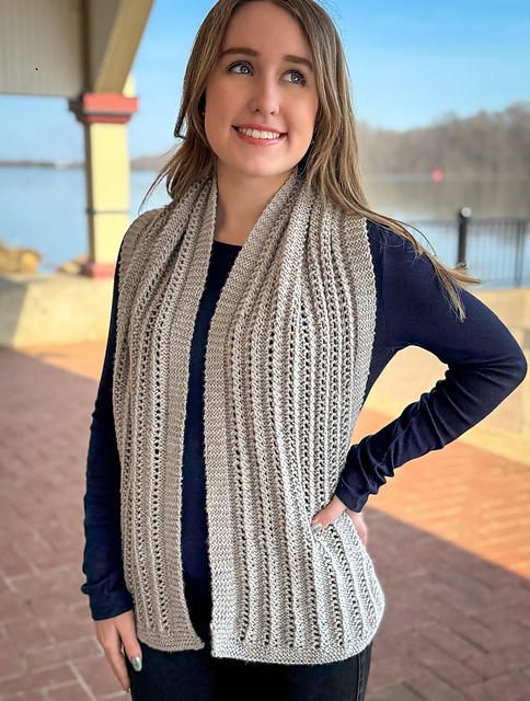 Ravelry: B214 Merino Del Sol Wide Scarf pattern by Plymouth Yarn