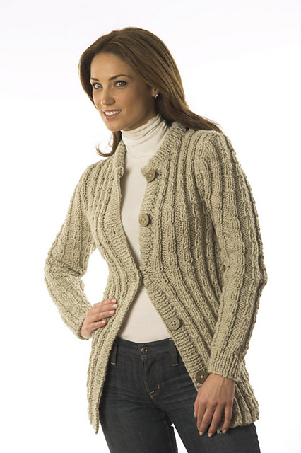 Ravelry: Cabled Sweater Jacket pattern by JoAnne Turcotte