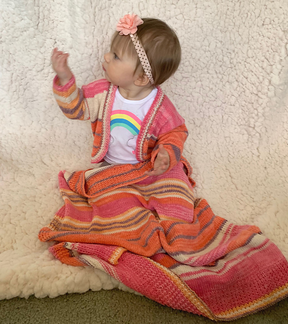 Ravelry: 3341 Baby Shrug and Blanket pattern by Plymouth Yarn Design Studio