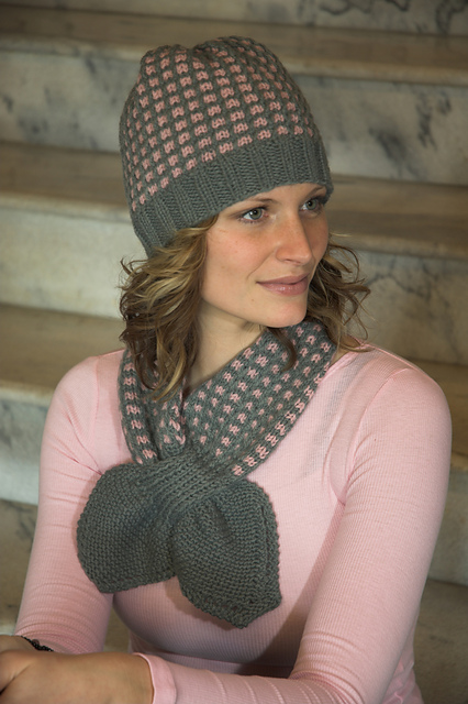 Ravelry: Slip st mosaic scarf & hat pattern by Vanessa Ewing
