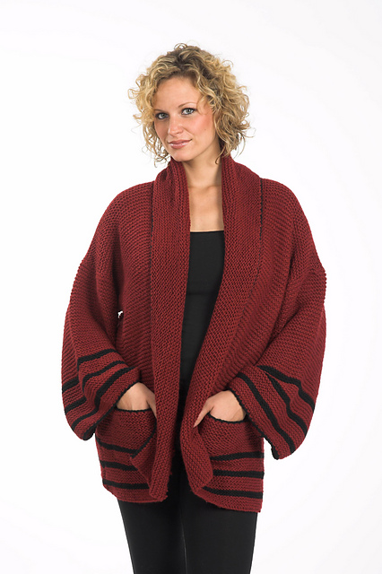 Ravelry: 1529 Striped Garter Stitch Kimono pattern by Plymouth Yarn ...