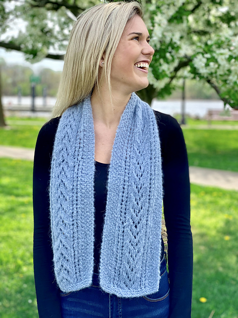 Ravelry: F993 Avita Lacey Scarf pattern by Plymouth Yarn Design Studio
