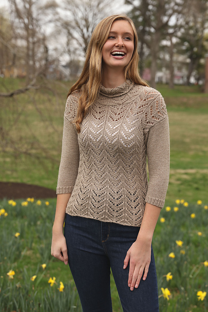 Ravelry: 3445 Lace Pullover pattern by Plymouth Yarn Design Studio