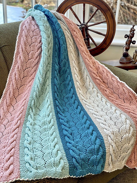 Ravelry: 3437 5 Panel Lace Afghan pattern by Plymouth Yarn Design Studio