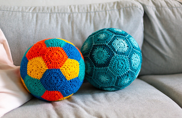 Ravelry: Hexie Patchwork Ball pattern by Shelly Skroch