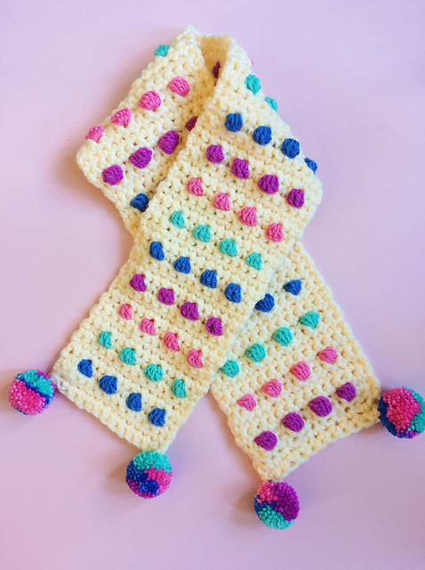 Ravelry: Bright Bobble Scarf pattern by Caroline Warren