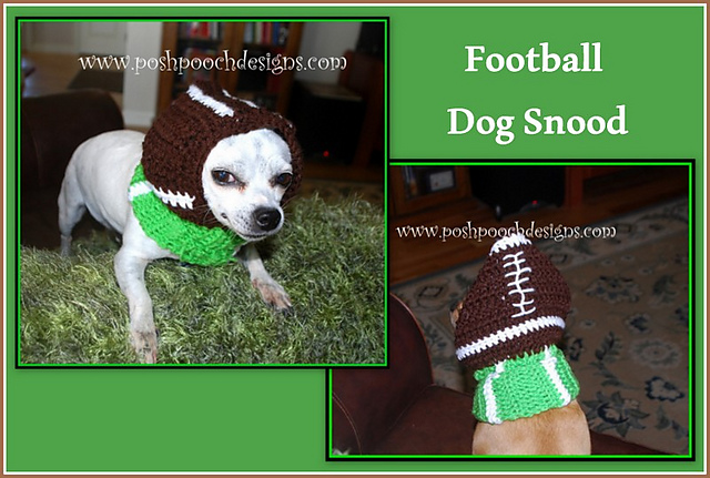Ravelry: Football Dog Snood Hooded Cowl pattern by Sara Sach