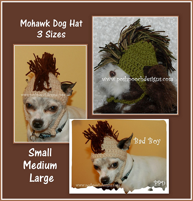 Ravelry: Mohawk Dog Hat 3 sizes pattern by Sara Sach