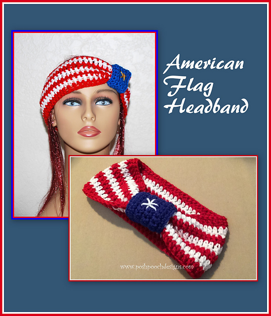 Ravelry: American Flag Headband pattern by Sara Sach