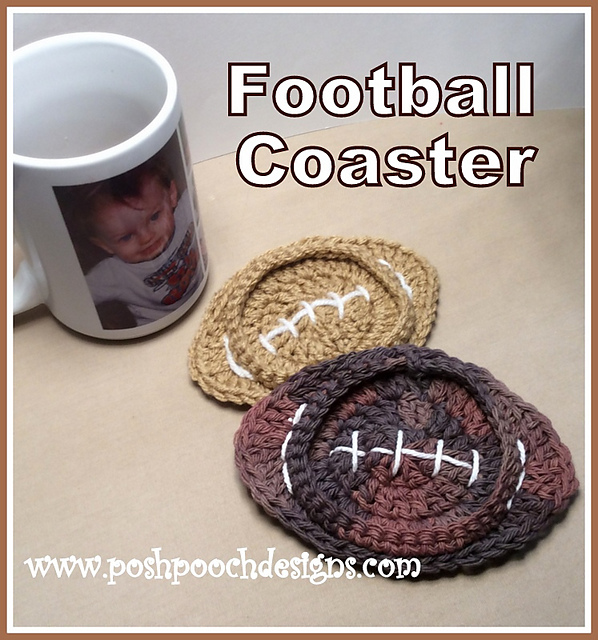 Ravelry: Football Coaster pattern by Sara Sach