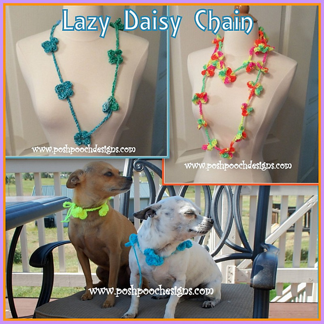 Ravelry: Lazy Daisy Chain necklace, scarf or cowl pattern by Sara Sach