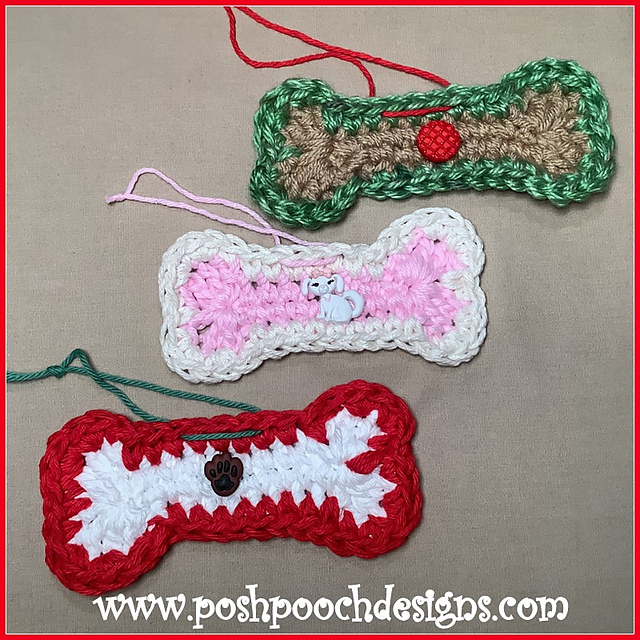 Ravelry: Dog Bone Christmas Ornament pattern by Sara Sach