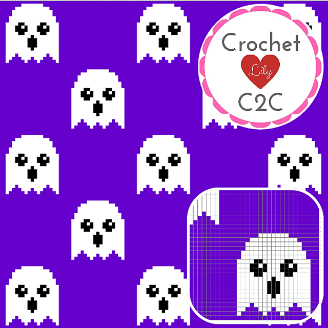 Ravelry: Halloween Ghosts C2C blanket pattern by Liliya Pervushina