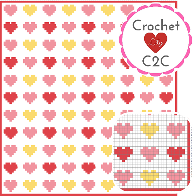 Ravelry: The Little Hearts C2C Blanket pattern by Liliya Pervushina