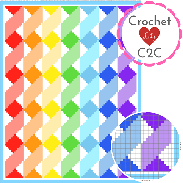 Ravelry: Rainbow Ribbon C2C Blanket pattern by Liliya Pervushina