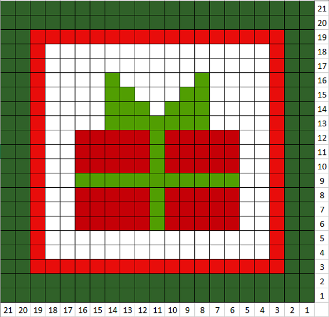 Ravelry: C2C coaster Christmas box pattern by Liliya Pervushina