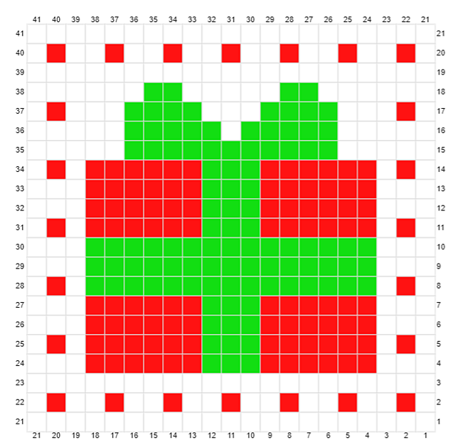 Ravelry: C2C coaster Christmas gift box pattern by Liliya Pervushina