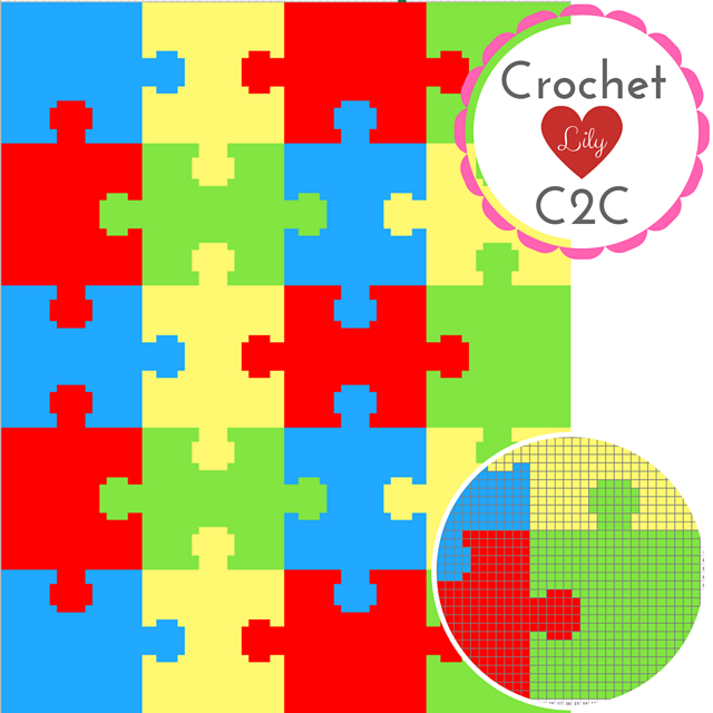 Ravelry: Autism puzzle C2C blanket pattern by Liliya Pervushina