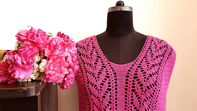 Ravelry: Cascading leaves top pattern by TLH Patterns