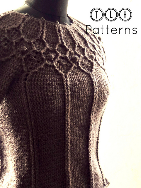 Ravelry: Cable yoke pullover pattern by TLH Patterns